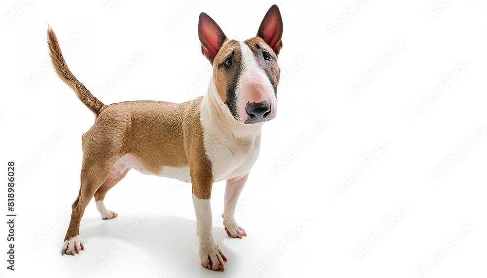 bull terrier dog - Canis lupus familiaris - has an egg shaped head when ...