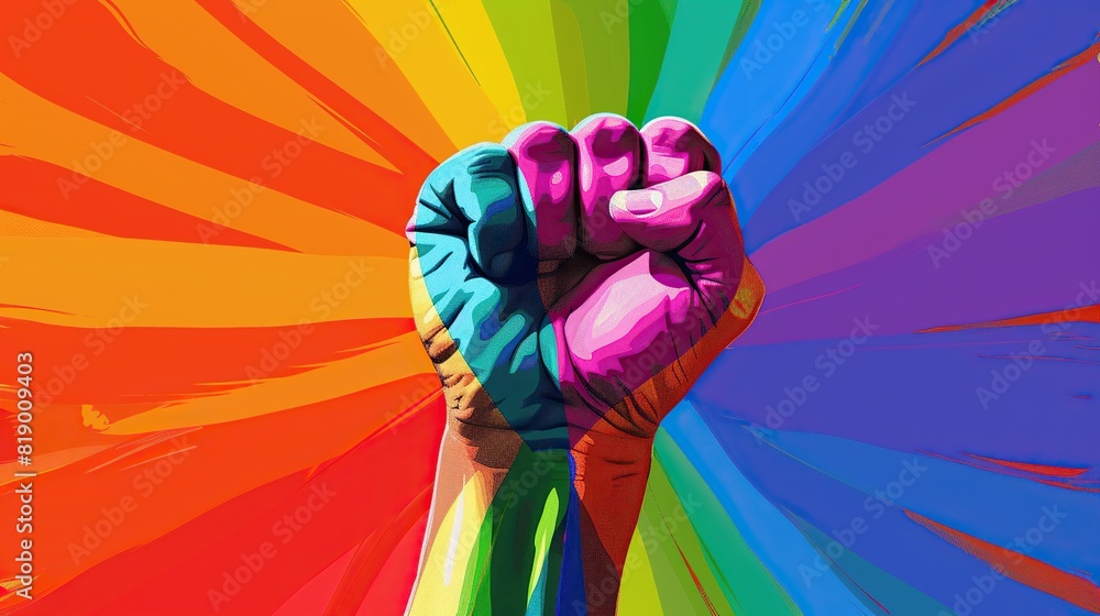 Pride fist lgbt gay rainbow hand lgbtq flag day fight. Fist pride lgbt ...