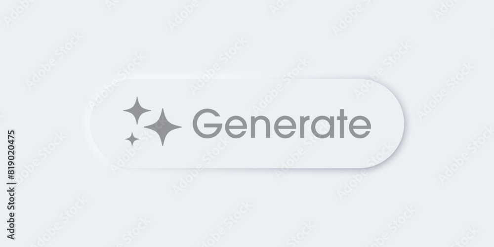Generate AI button. Artificial intelligence and Machine learning ...