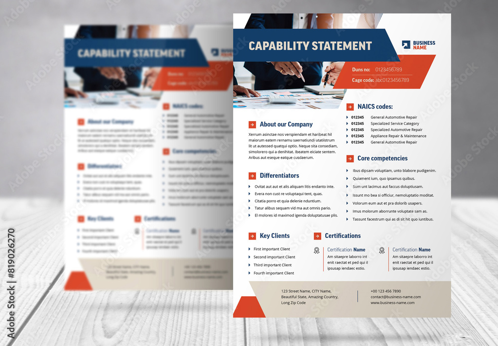 Capability Statement Business Document Template Stock Template | Adobe ...