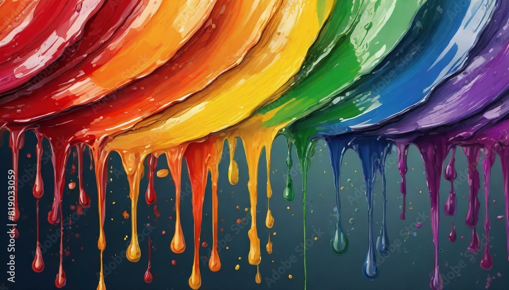 drips of paint in the colors of the lgbt flag, pride month Stock ...