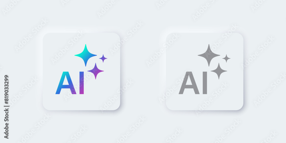 Generate AI button. Artificial intelligence and Machine learning ...