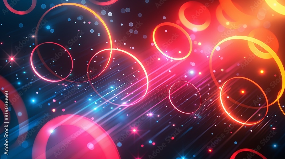 Geometric Background, Abstract background with bright circles and ...