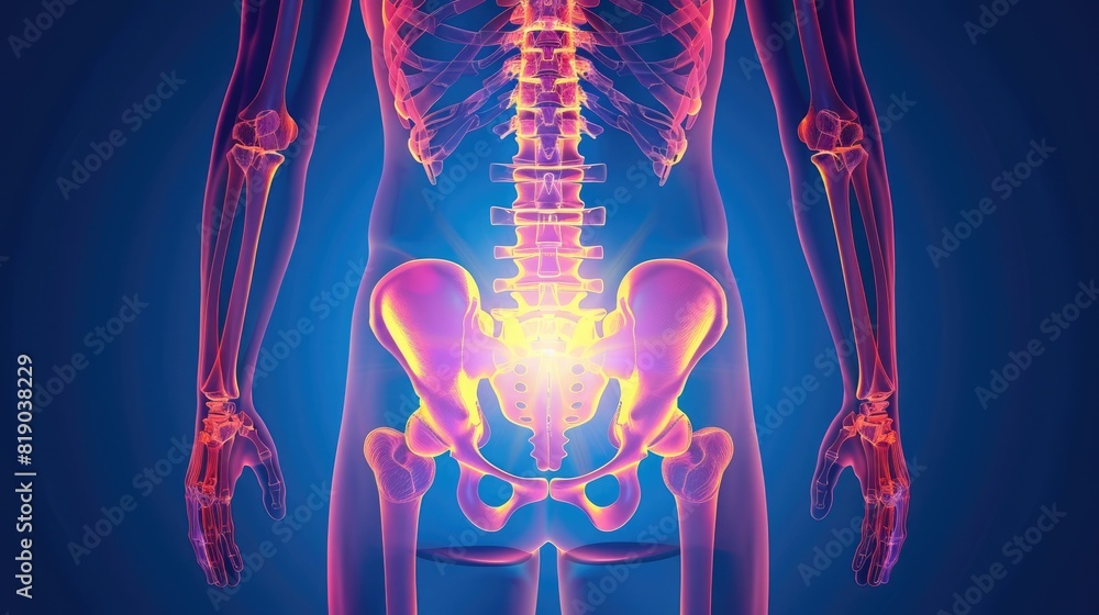 Low back pain discomfort, ribs and the pelvis, dull ache to a sharp ...