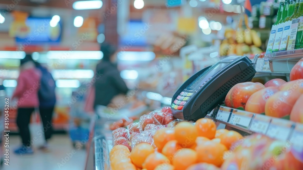 Credit card payment shopping at supermarkets, and department stores put ...