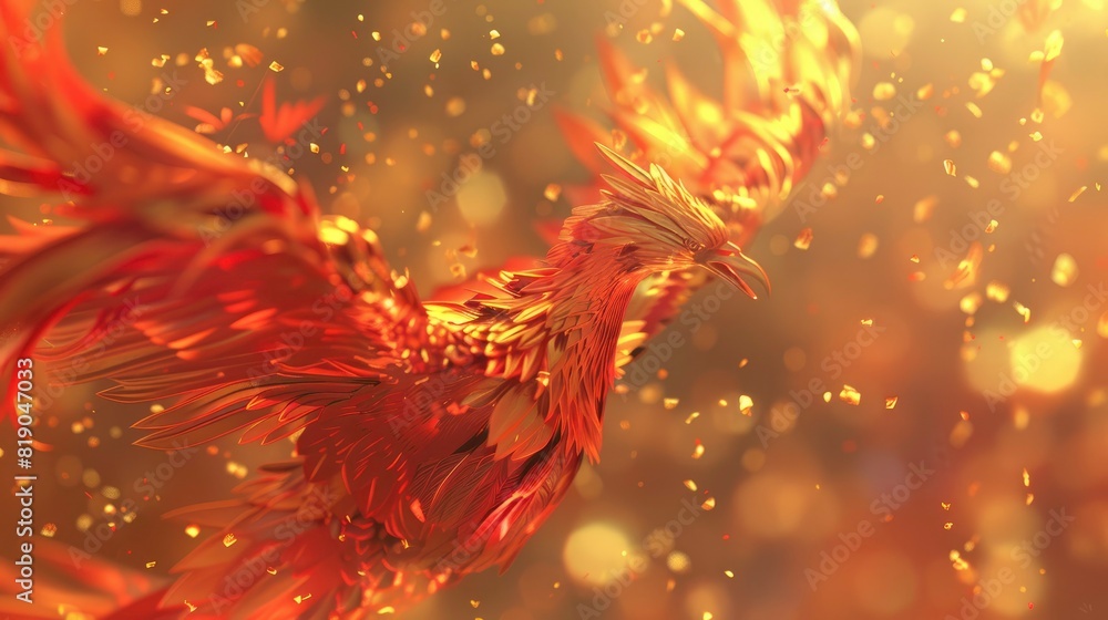 Phoenix bird fire fantasy firebird abstract magic 3D eagle animal ...