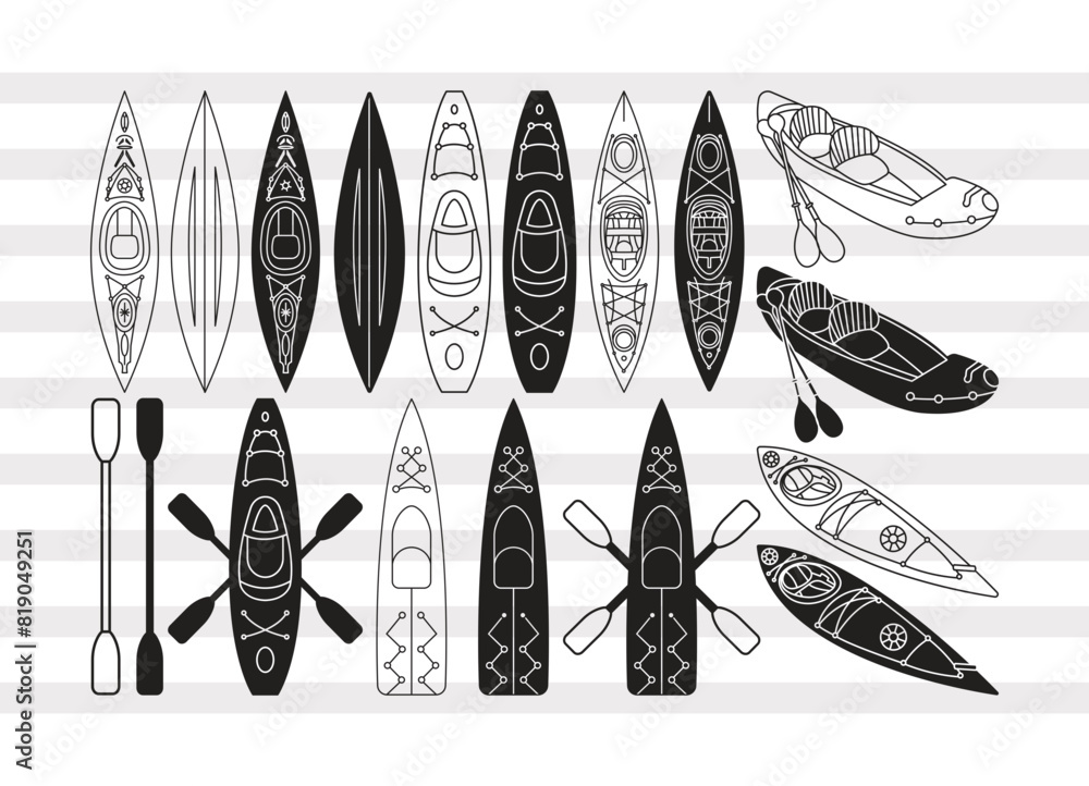 Kayak SVG, Canoe Silhouette, Kayak Boat Svg, Water Sports Svg, Kayaking ...