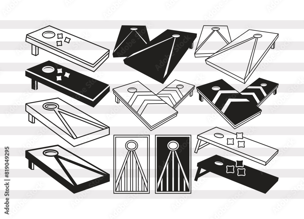 Cornhole Board SVG, Cornhole Silhouette, Cornhole Game Svg, Backyard ...