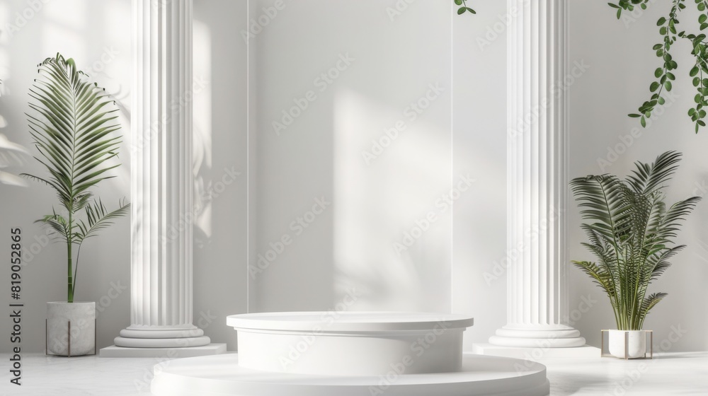 Background podium column 3d roman luxury greek white ancient display ...