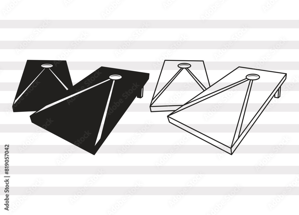 Cornhole Board SVG, Cornhole Silhouette, Cornhole Game Svg, Backyard ...