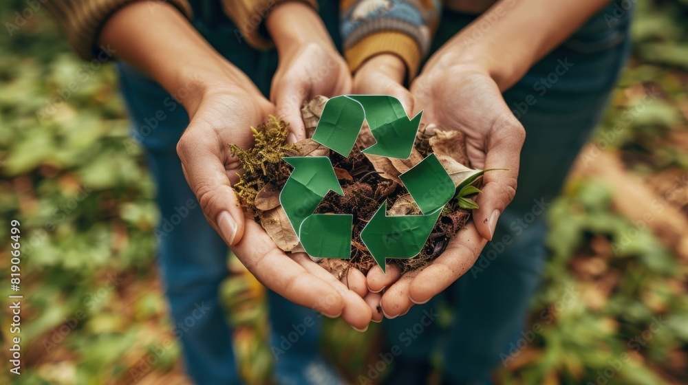 Teamwork, volunteer and support with hands of people for sustainability ...