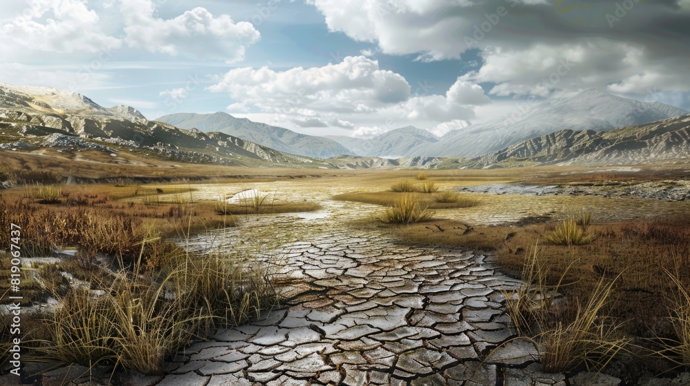 Earth Climate change and droughts, loss of fresh water lakes and rivers ...