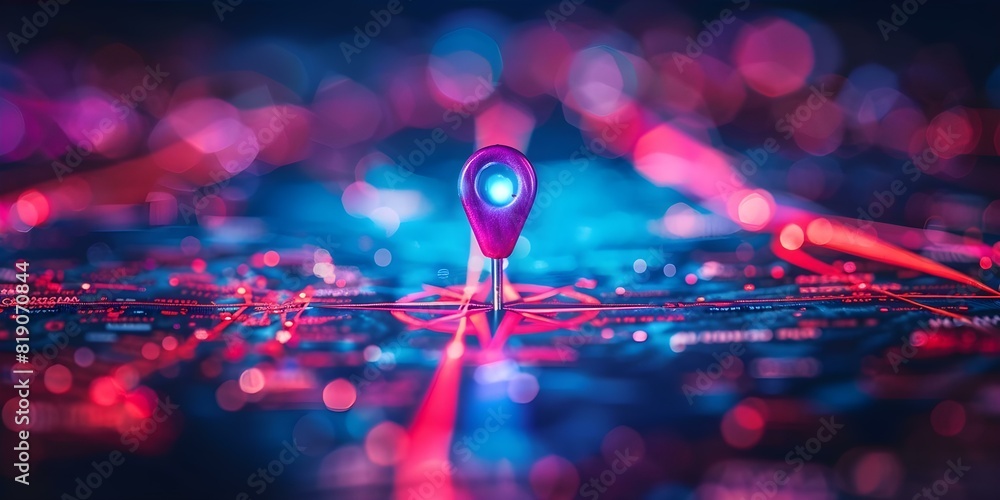 Marking Locations on a World Map Using a Magnetic Compass Pin. Concept ...