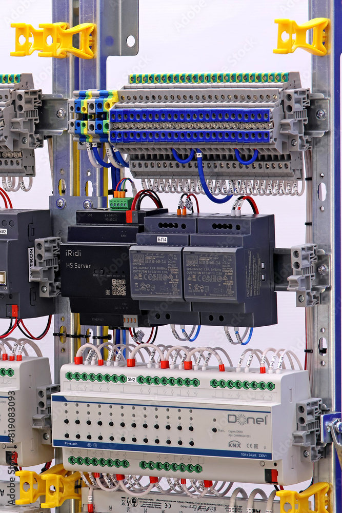 Electric switchboard. Socket groups, curtain control, underfloor ...