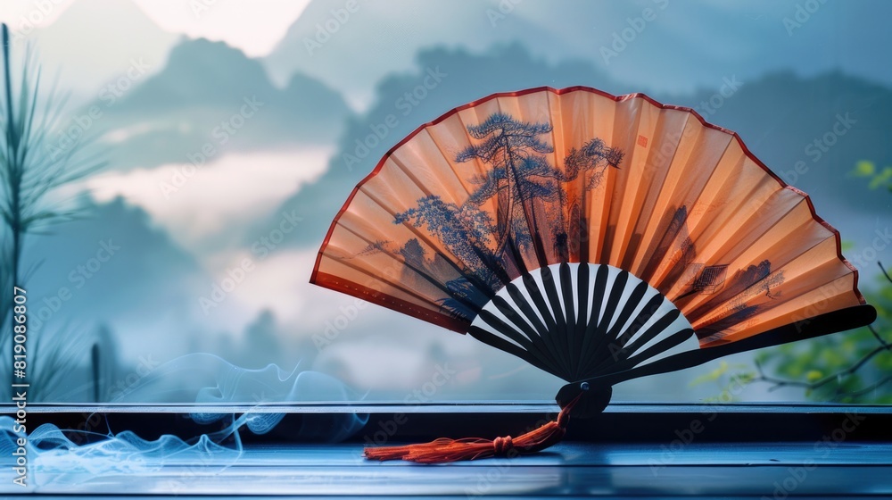 A fan sitting on top of a window sill. Suitable for interior design ...