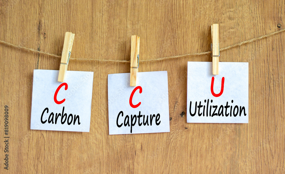 CCU Carbon capture utilization symbol. Concept words CCU Carbon capture ...