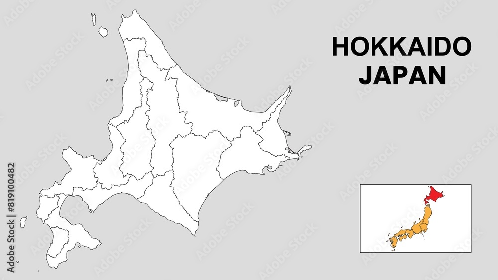 Hokkaido Map. Major city map of Hokkaido. Political map of Hokkaido ...
