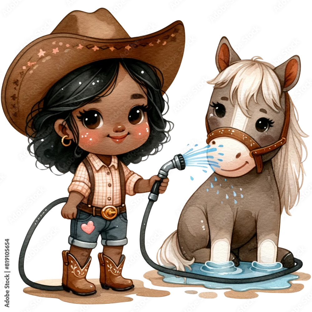 cute watercolor cowgirl, Black Cowgirl,Western Clipart,Wild West PNG ...