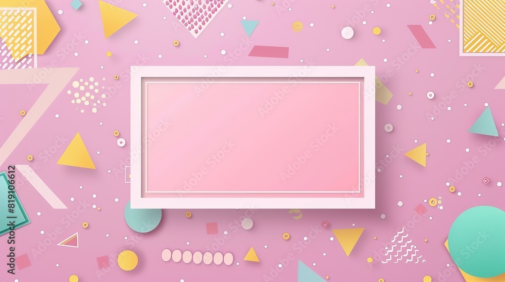cute pink purple pop art fun style poster banner background with empty ...