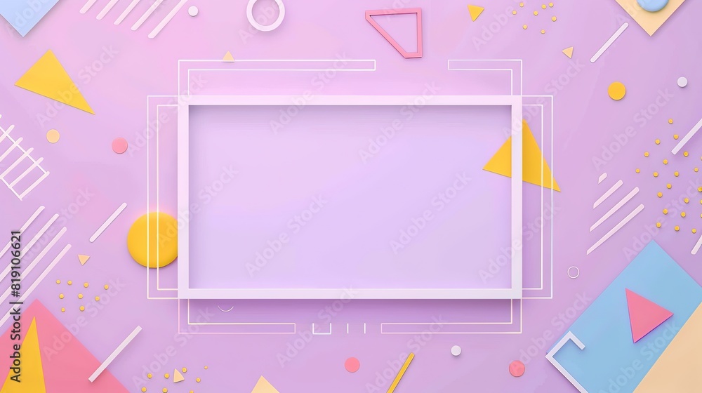 cute pink purple pop art fun style poster banner background with empty ...