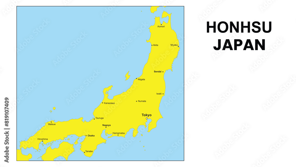 Honshu Map. Major city map of Honshu. Political map of Honshu with ...