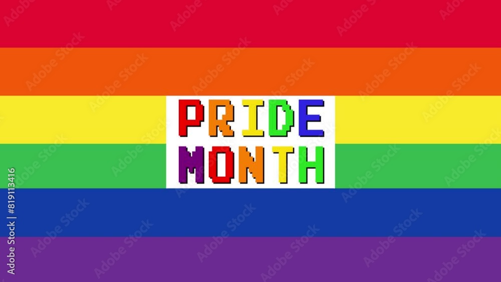Pride Month colorful typography animation. Happy pride month June ...
