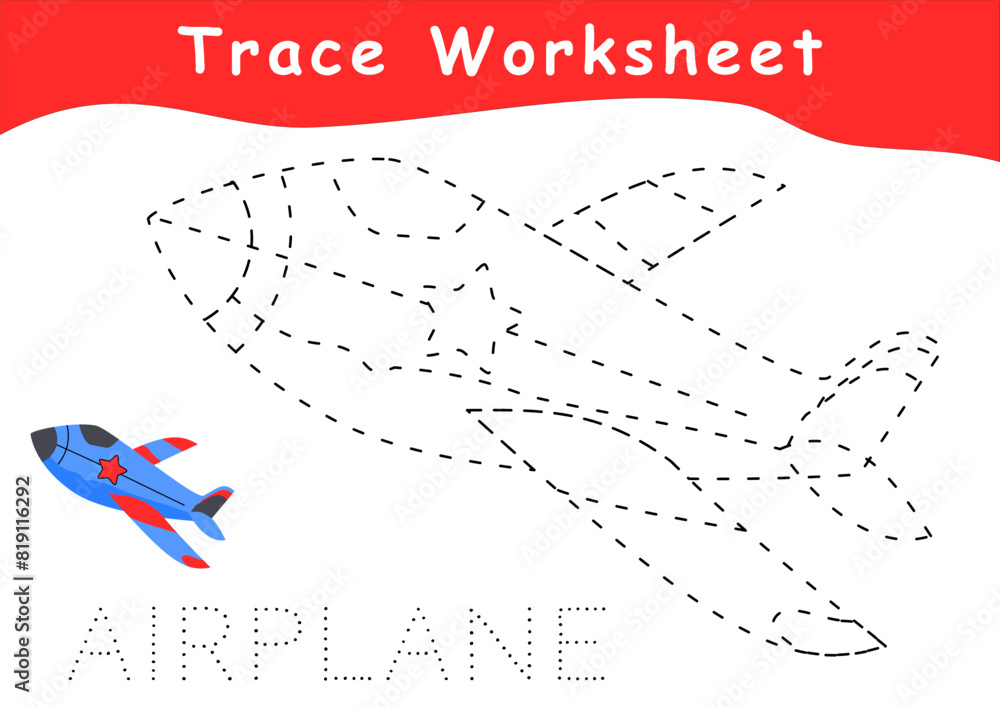 activity sheet for children. trace book for kids. Coloring and trace ...