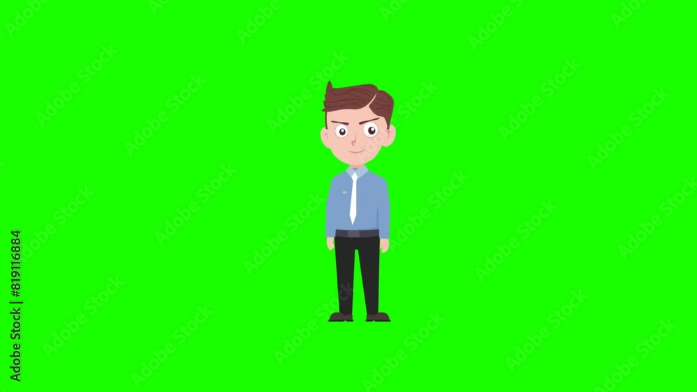 Cartoon character blink eyes reaction background and 2d animation 4k ...