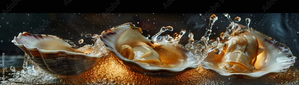 Geoduck, giant clam, served raw and sliced, Pacific Northwest seafood ...