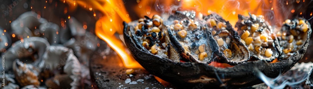 Huitlacoche, corn fungus tacos, Mexican delicacy, vibrant street food ...