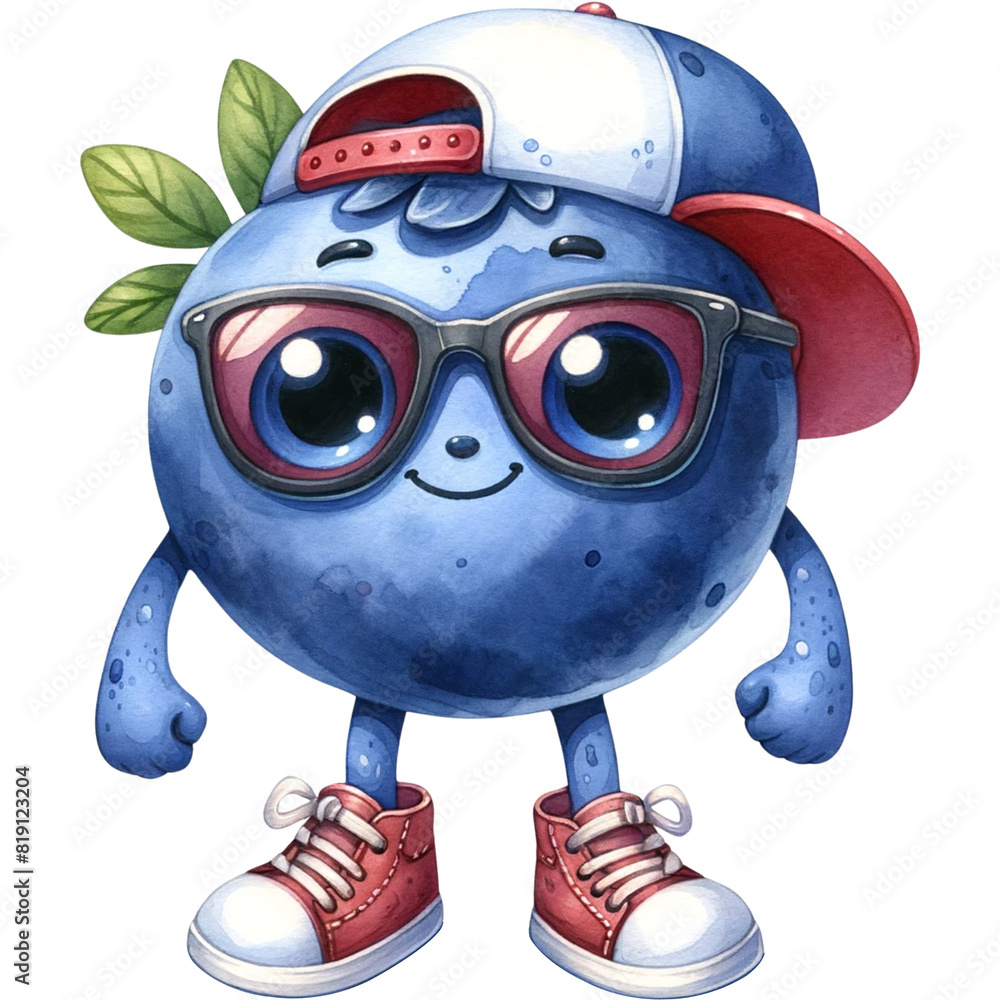 Cute Blueberry Clipart,Blueberry Character PNG,Blueberry Cafe Clipart ...