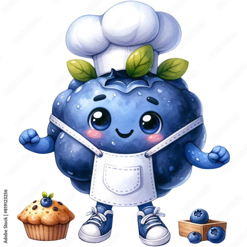 Cute Blueberry Clipart,Blueberry Character PNG,Blueberry Cafe Clipart ...