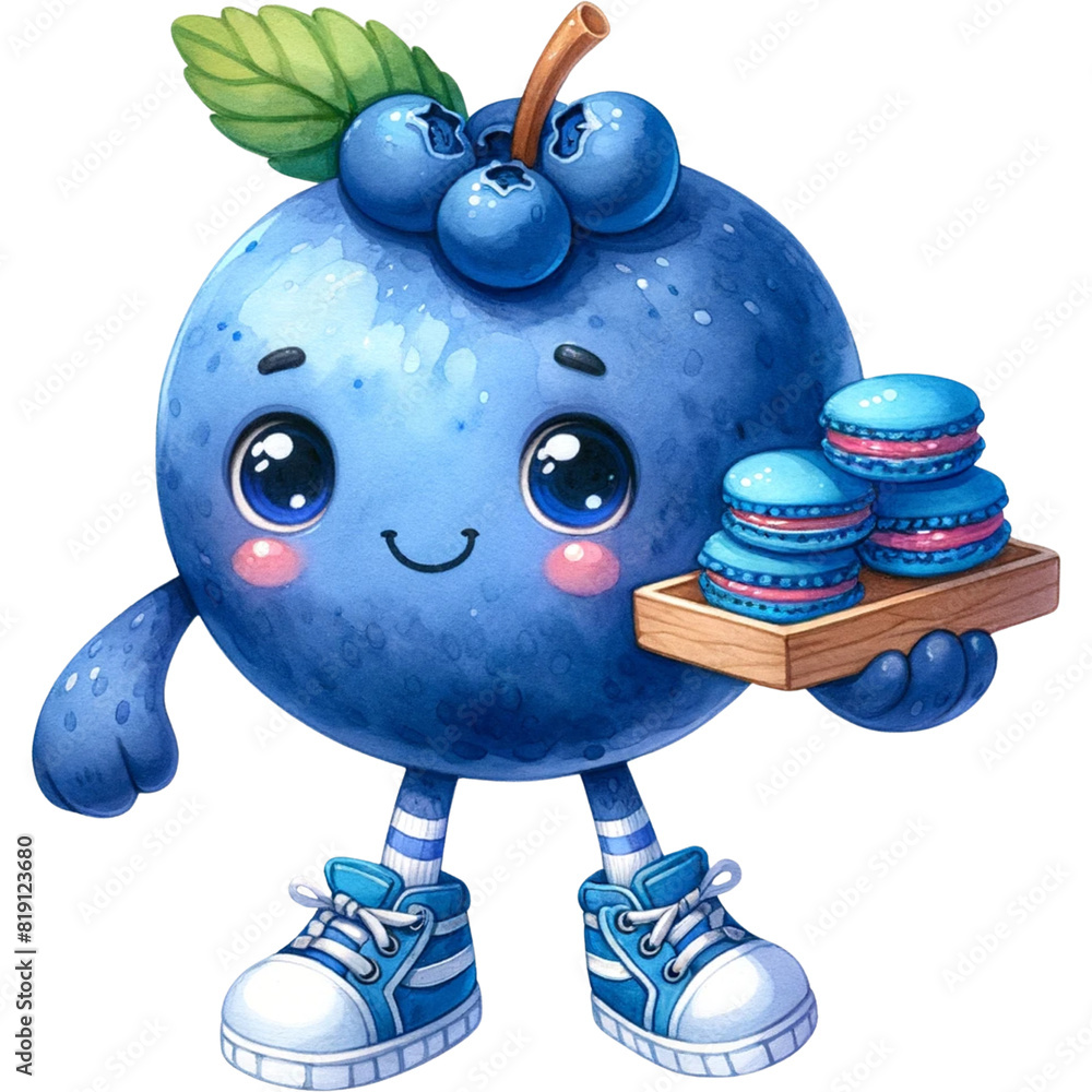 Cute Blueberry Clipart,Blueberry Character PNG,Blueberry Cafe Clipart ...