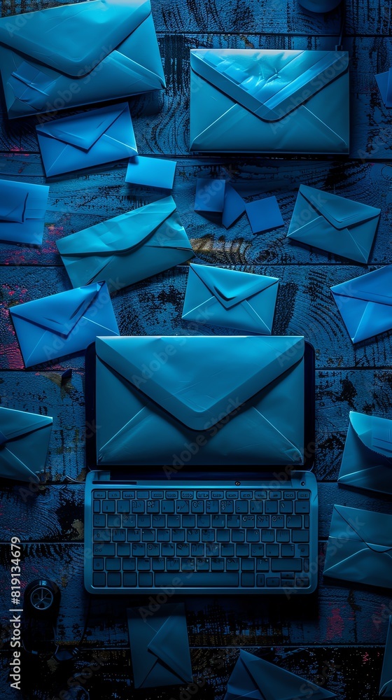Phishing attack prevention theme top view illustrating email protection ...
