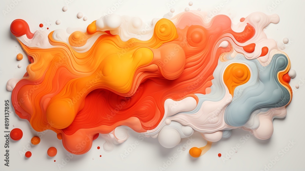 OMG flat design top view excitement 3D render Monochromatic Color ...