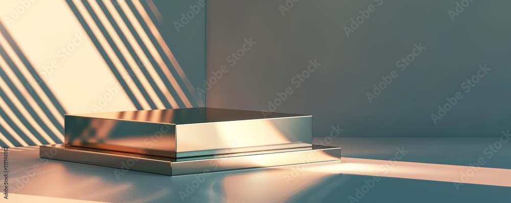 Metallic shine podium flat design side view award ceremony theme 3D ...