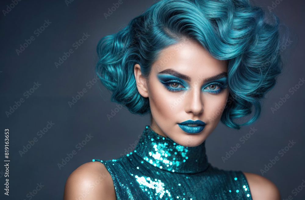 young girl with short curly hair with an unusual style - her hair is ...