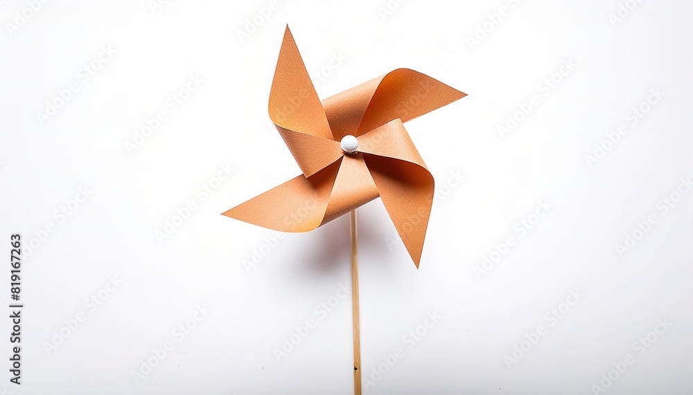 pinwheel or windmill paper origami isolated on white background simple ...