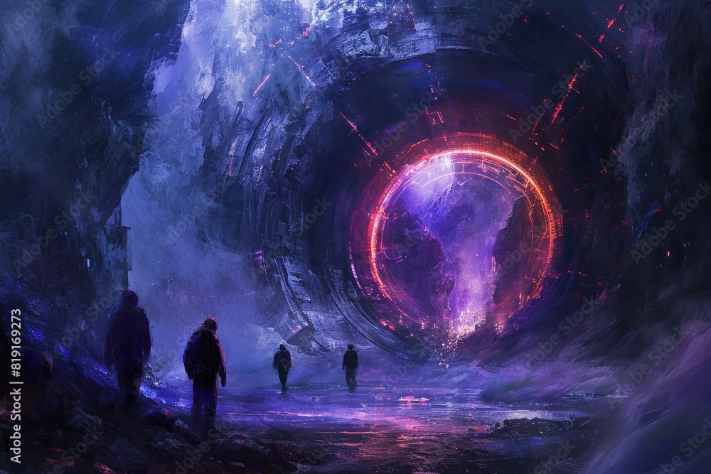 Time portal exploration Imagining scenes of people entering a time ...