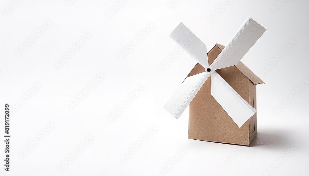 pinwheel or windmill paper origami isolated on white background simple ...