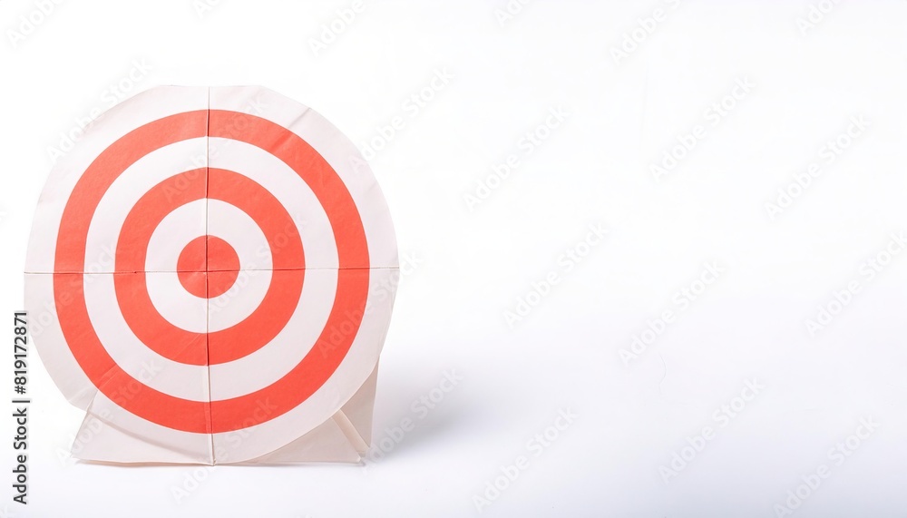 archery hunting bow and arrow concept origami of red and white bullseye ...