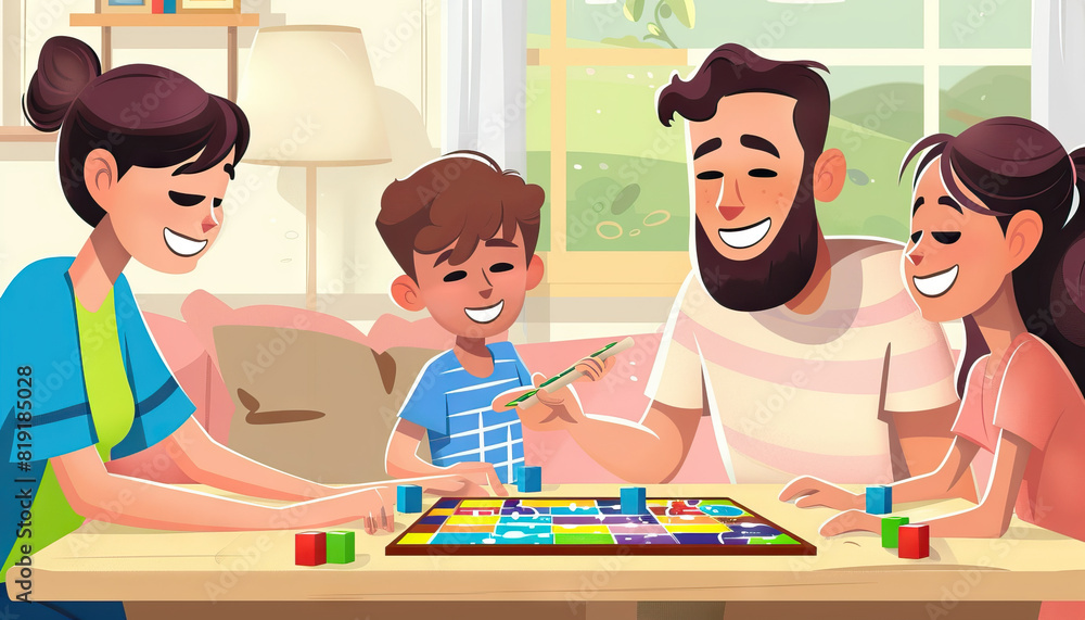 Happy Family Playing Board Games Together - Foster family bonds with ...