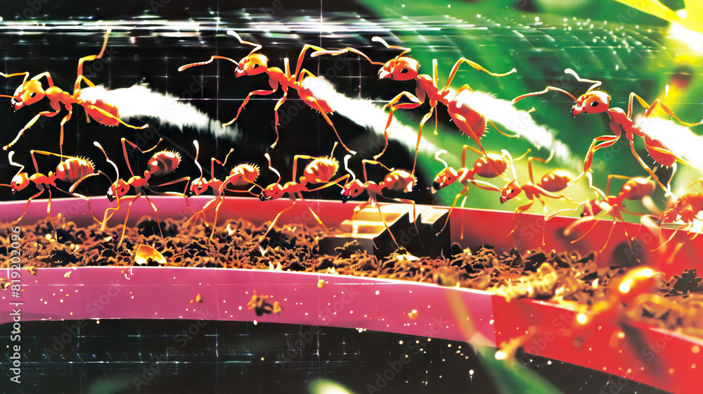 Ant Trails: The Industrious Paths of Ants in the Garden - Imagine a scene where ants march in ...