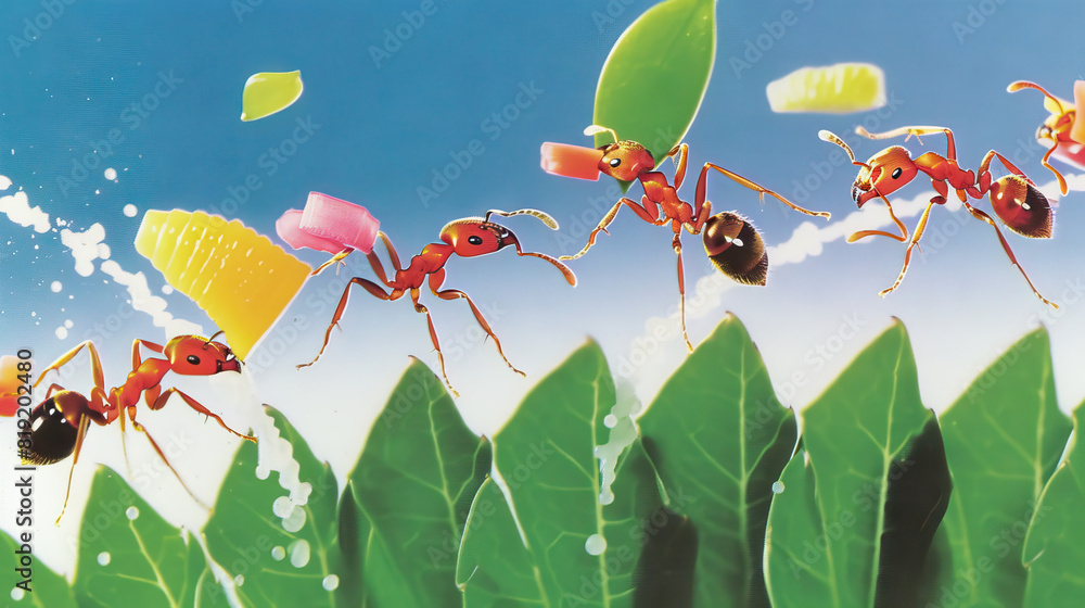 Ant Trails: The Industrious Paths of Ants in the Garden - Imagine a scene where ants march in ...