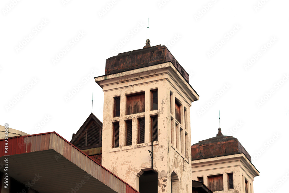 building with Dutch colonial architecture isolated on a transparent ...