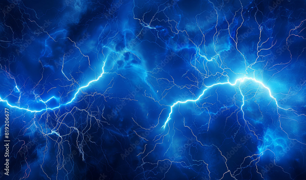 Flashes of lightning storm on dark blue sky background. Thunderstorm ...