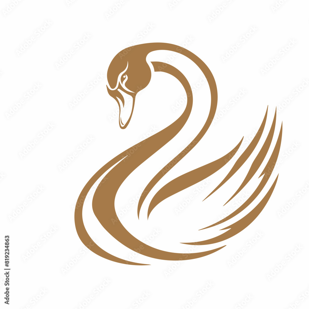 Swan in cartoon, doodle style. Image for t-shirt, web, mobile apps and ...