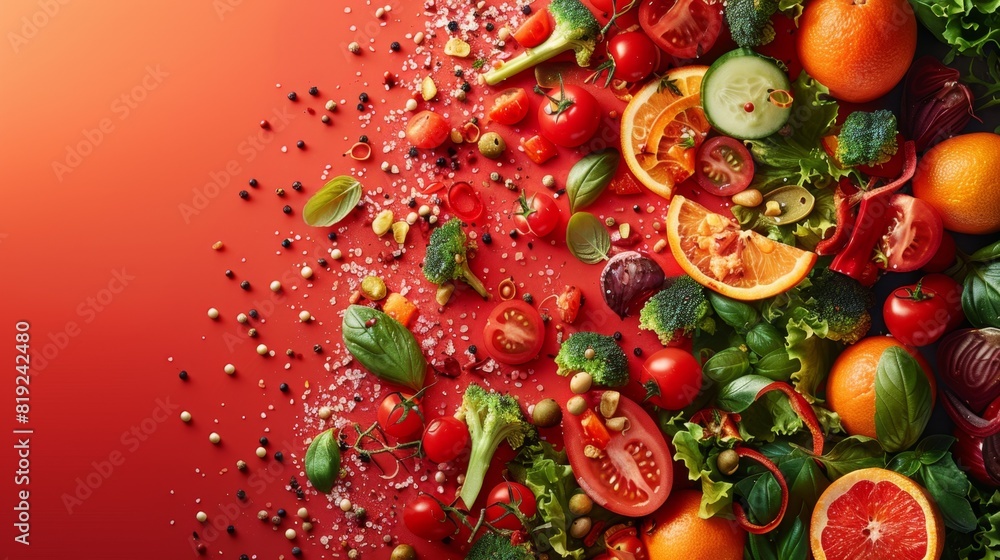 Creative food template featuring a fusion of culinary delights arranged ...
