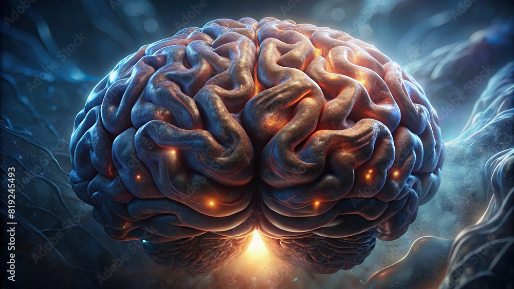 Detailed photograph of a human brain slice, showcasing its intricate ...