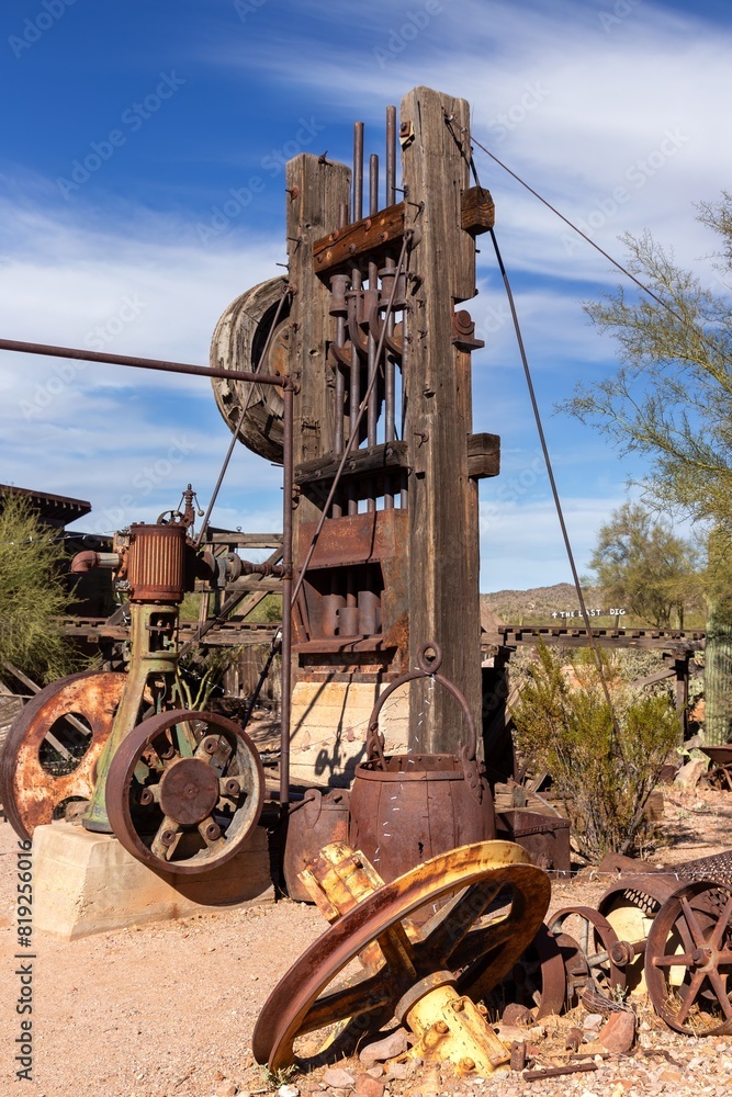 Rusted Platform Rig Tower Abandoned Mining Site Equipment Machinery ...